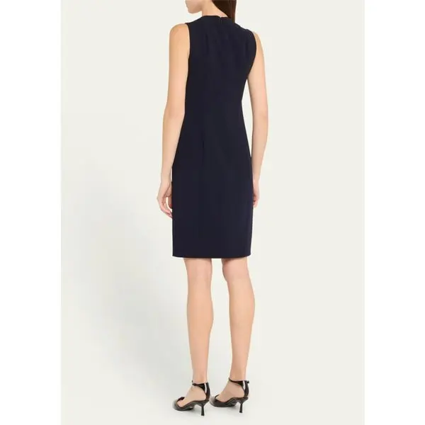 Akris Sleeveless V-neck Knit Dress - Navy