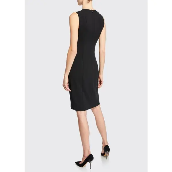 Akris Sleeveless V-neck Knit Dress - Navy