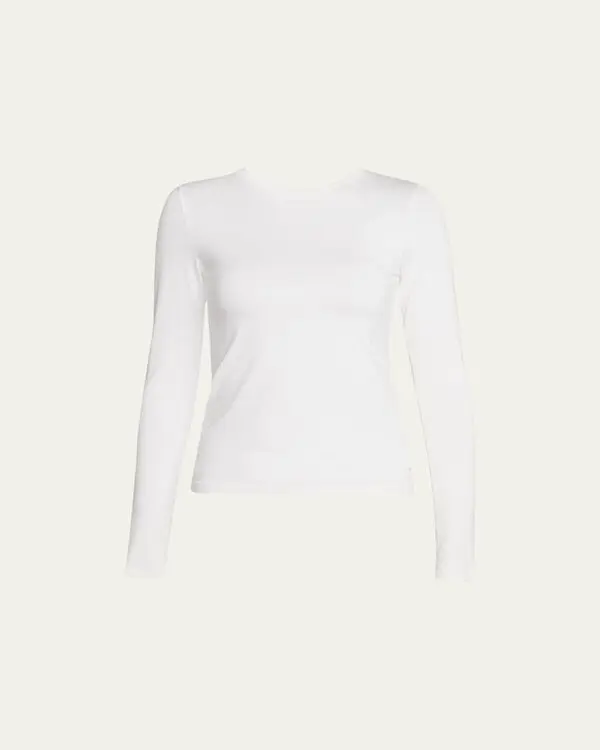 L'Agence Tess Long-sleeve Crewneck T-shirt - White