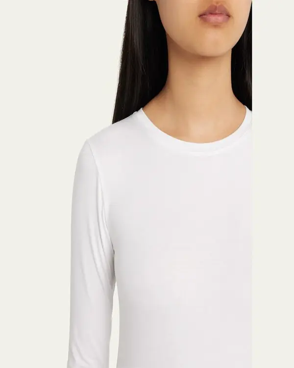 L'Agence Tess Long-sleeve Crewneck T-shirt - White