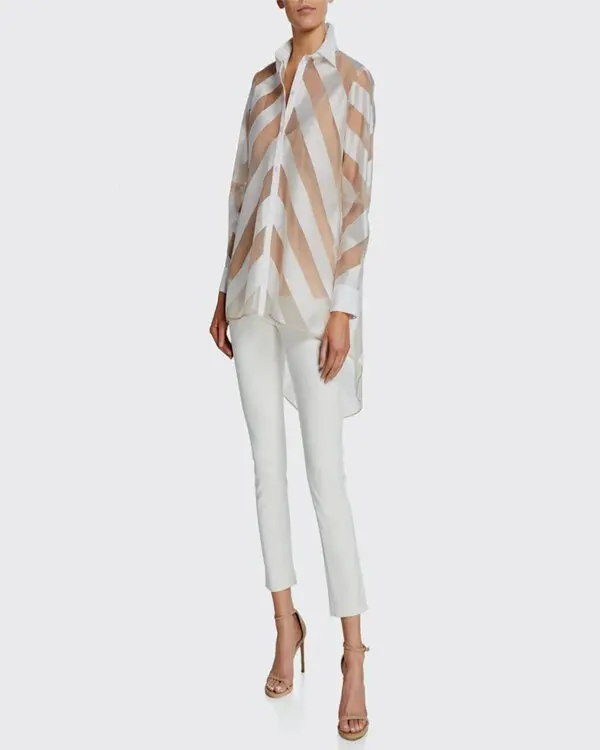 Lela Rose Catherine Slim-leg Ankle Pants