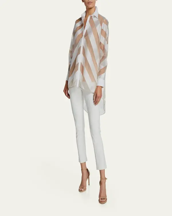 Lela Rose Catherine Slim-leg Ankle Pants