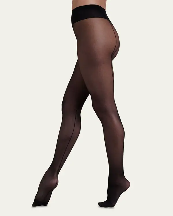 Wolford Individual 10 Back Seam Tights - Black