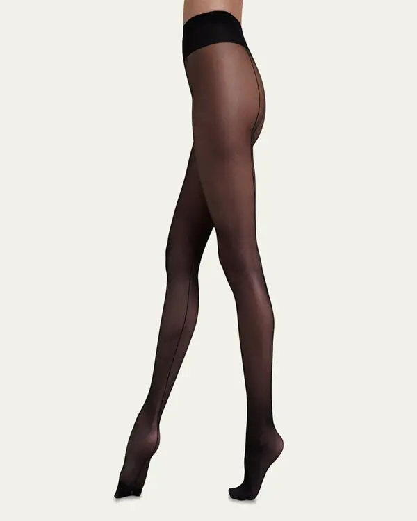 Wolford Individual 10 Back Seam Tights - Black