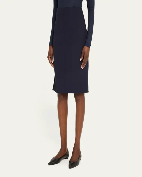 Akris Wool-blend Pencil Skirt - Navy