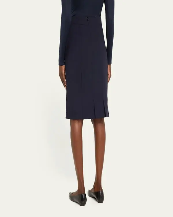 Akris Wool-blend Pencil Skirt - Navy
