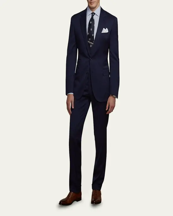 Ralph Lauren Purple Label Gregory Hand-tailored Wool Serge Suit - Blue