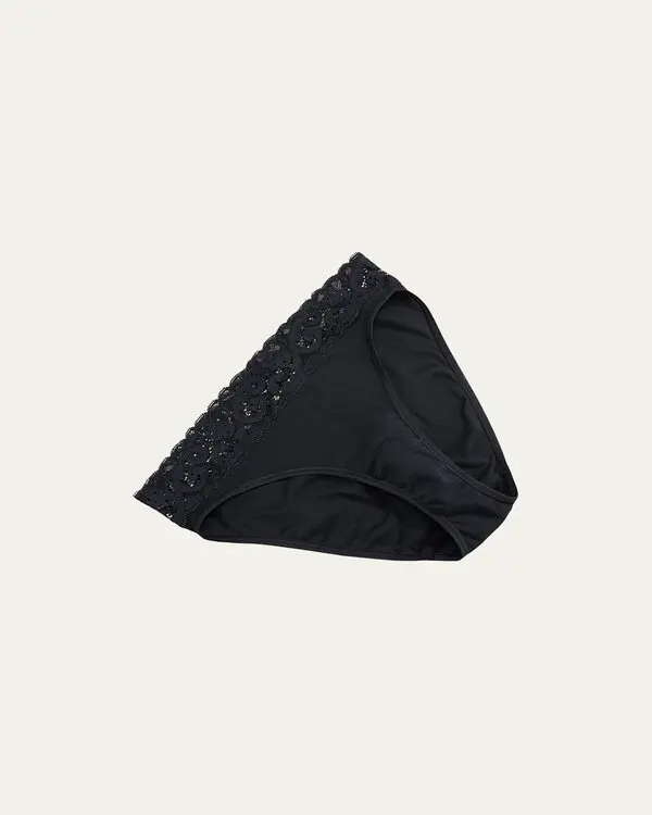 Hanro Mots High-cut Lace-trim Briefs - Black