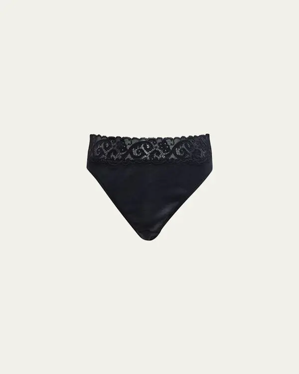 Hanro Mots High-cut Lace-trim Briefs - Black