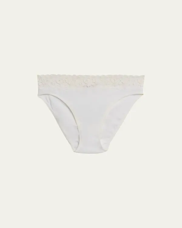 Hanro Mots High-cut Lace-trim Briefs - White