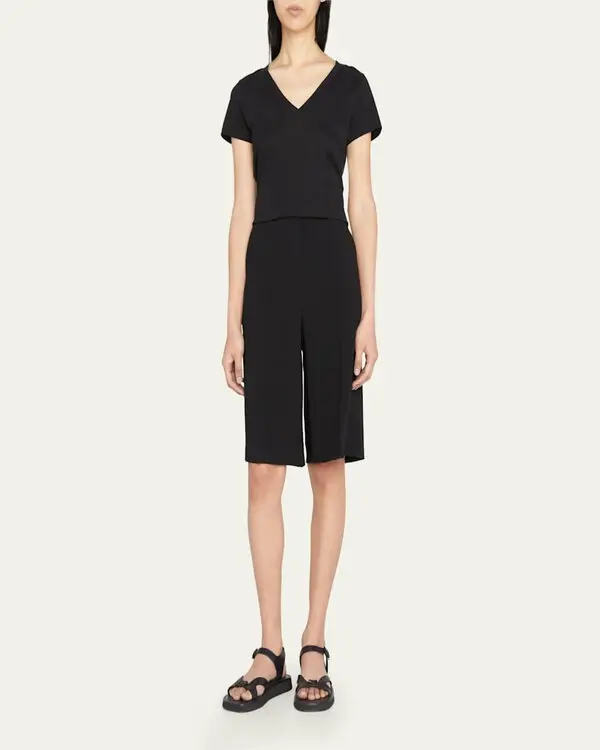 Vince Essential Pima Cotton V-neck T-shirt - Black