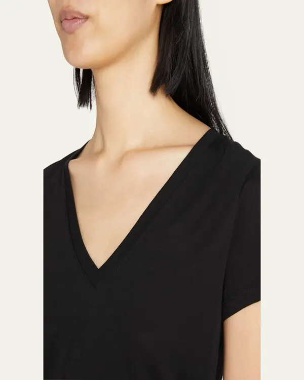 Vince Essential Pima Cotton V-neck T-shirt - Black