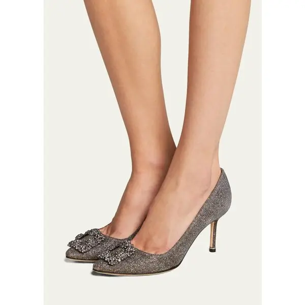Manolo Blahnik Hangisi 70mm Flannel Pumps