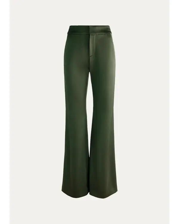 Alice + Olivia Dylan High-rise Wide-leg Pants - Dark Fern