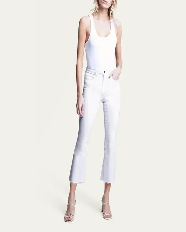 L'Agence Kendra High-rise Flare Jeans - Blanc