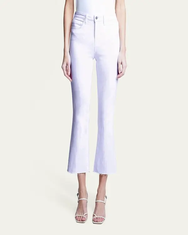 L'Agence Kendra High-rise Flare Jeans - Blanc