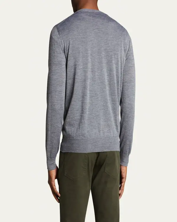 Bergdorf Goodman Crewneck Cashmere Sweater - Medium Gray