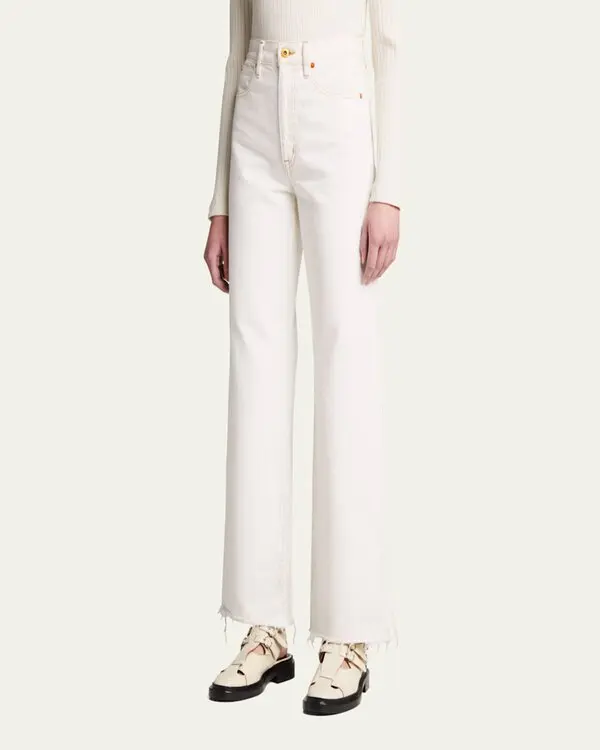 SLVRLAKE Grace Soft Cotton Pants - Natural Wh