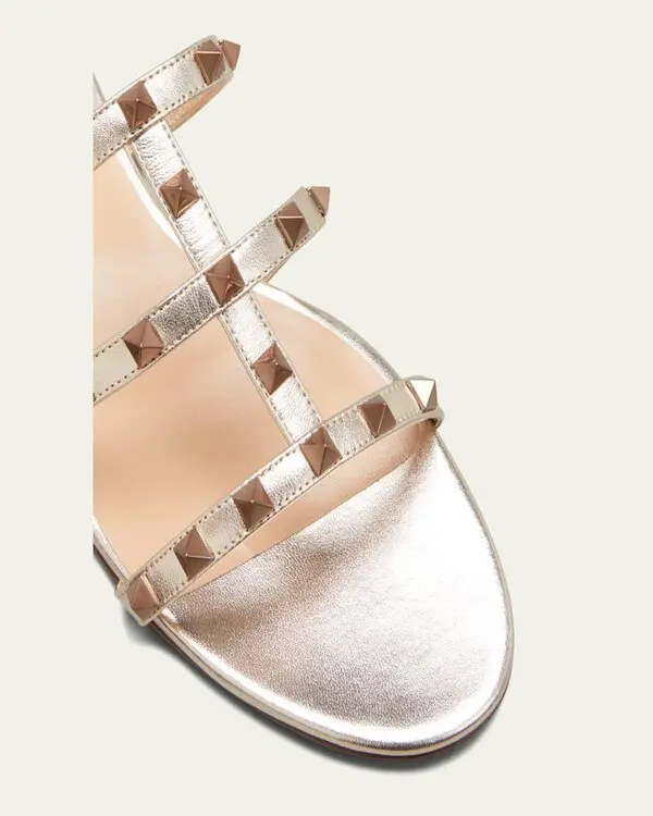 Valentino Garavani Rockstud City Flat Slide Sandals - Skin