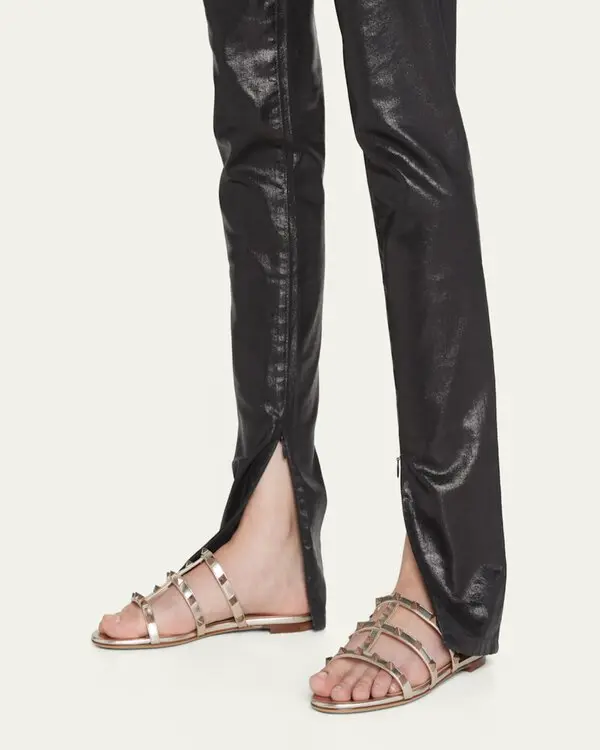 Valentino Garavani Rockstud City Flat Slide Sandals - Skin