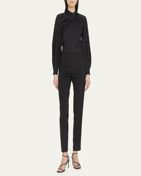 Akris Melissa Silk Marocain Pants - Black