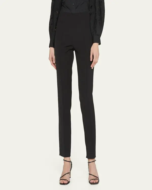 Akris Melissa Silk Marocain Pants - Black