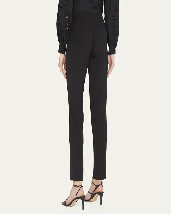 Akris Melissa Silk Marocain Pants - Black