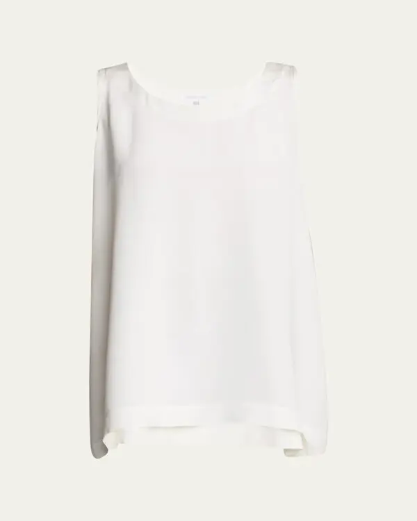Eskandar A-line Silk Shell - White