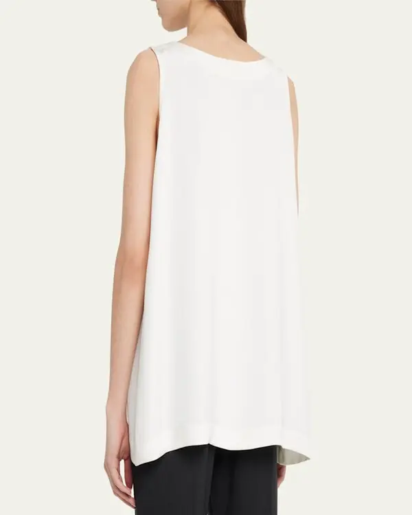 Eskandar A-line Silk Shell - White