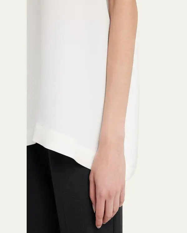 Eskandar A-line Silk Shell - White