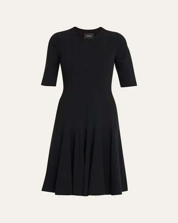 Akris Elbow-sleeve Zip-front Dress