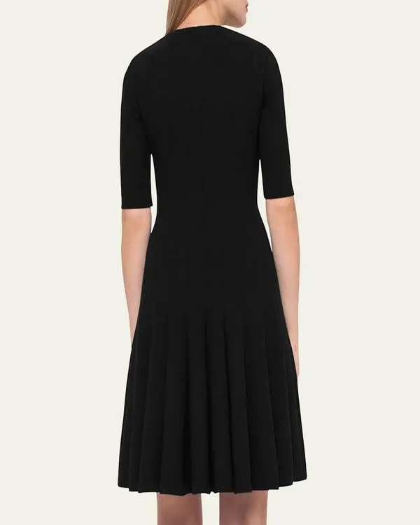 Akris Elbow-sleeve Zip-front Dress