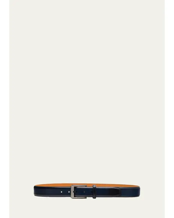 Magnanni Vega Leather Belt - Navy