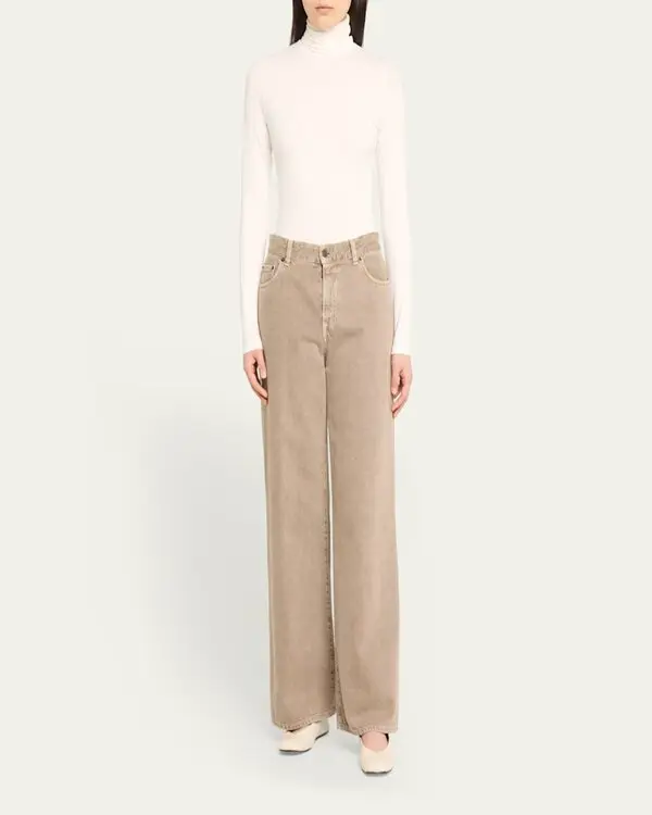 Majestic Filatures Soft Touch Long-sleeve Turtleneck - Milk
