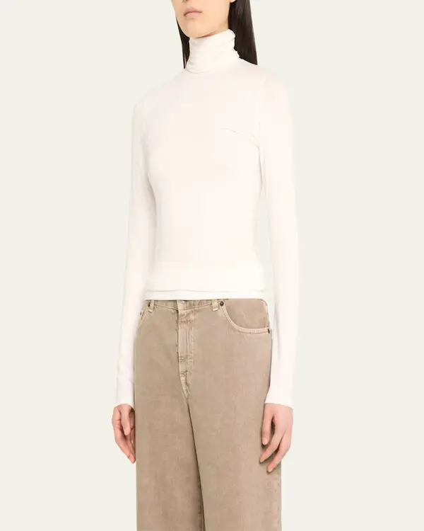 Majestic Filatures Soft Touch Long-sleeve Turtleneck - Milk