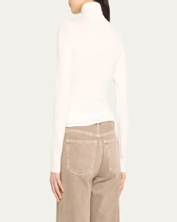 Majestic Filatures Soft Touch Long-sleeve Turtleneck - Milk