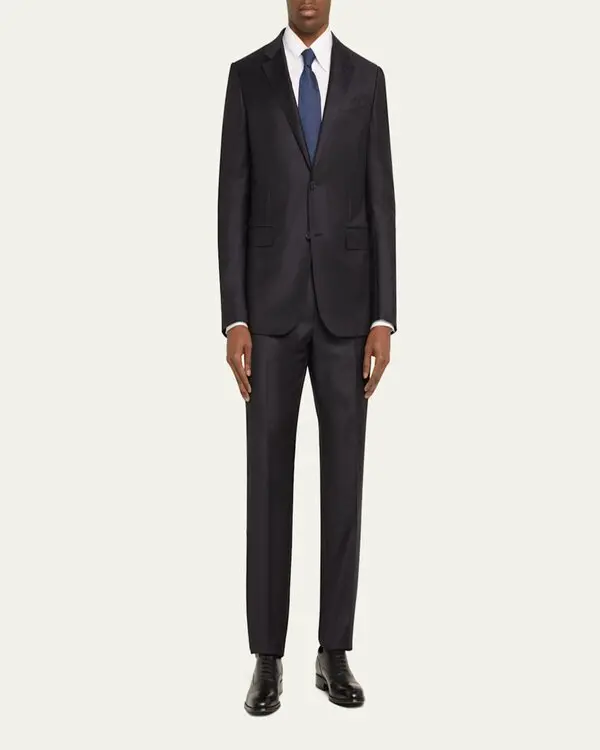 Zegna Trofeo Milano Two-piece Wool Suit - Navy Solid