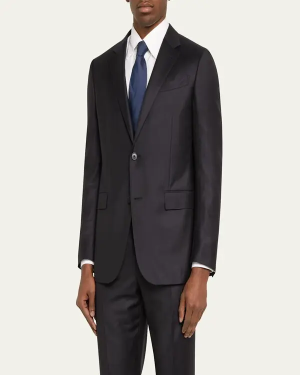 Zegna Trofeo Milano Two-piece Wool Suit - Navy Solid