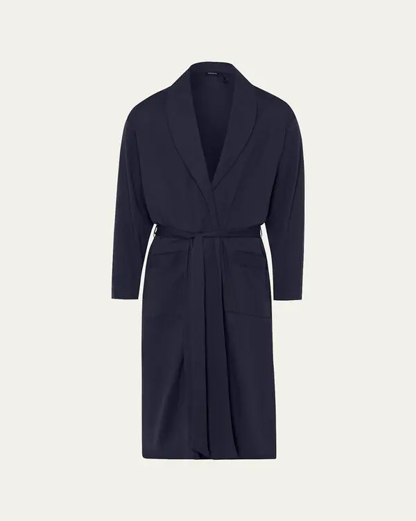Hanro Night & Day Knit Robe - Black Iris