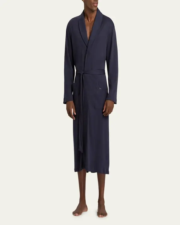 Hanro Night & Day Knit Robe - Black Iris