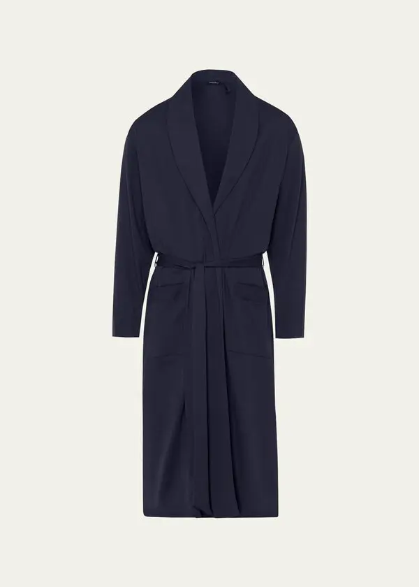 Hanro Night & Day Knit Robe - Black Iris