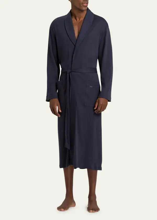 Hanro Night & Day Knit Robe - Black Iris
