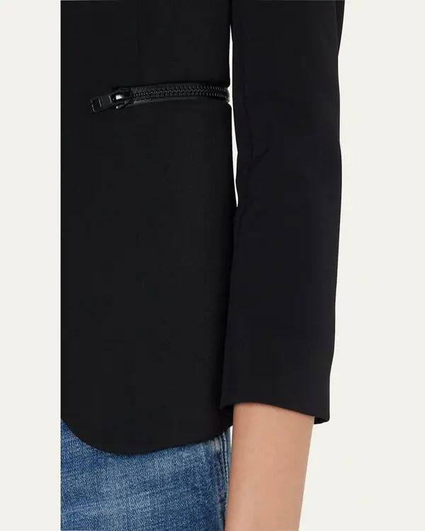 Veronica Beard Scuba Schoolboy Blazer Jacket - Black