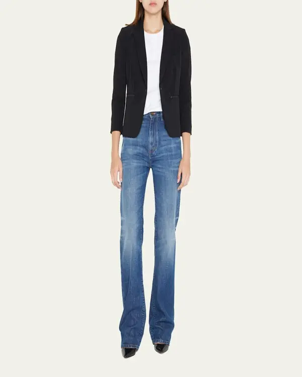 Veronica Beard Scuba Schoolboy Blazer Jacket - Black