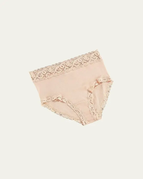 Hanro Mots Lace-trim Full Brief - Skin