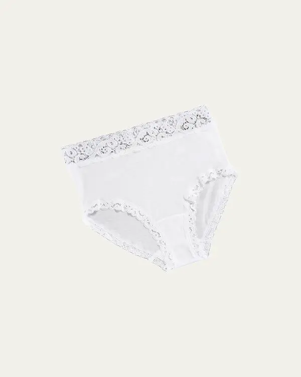Hanro Mots Lace-trim Full Brief - White