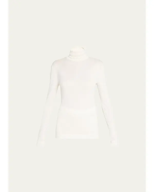 Hanro Silk-cashmere Turtleneck Top - Vanilla