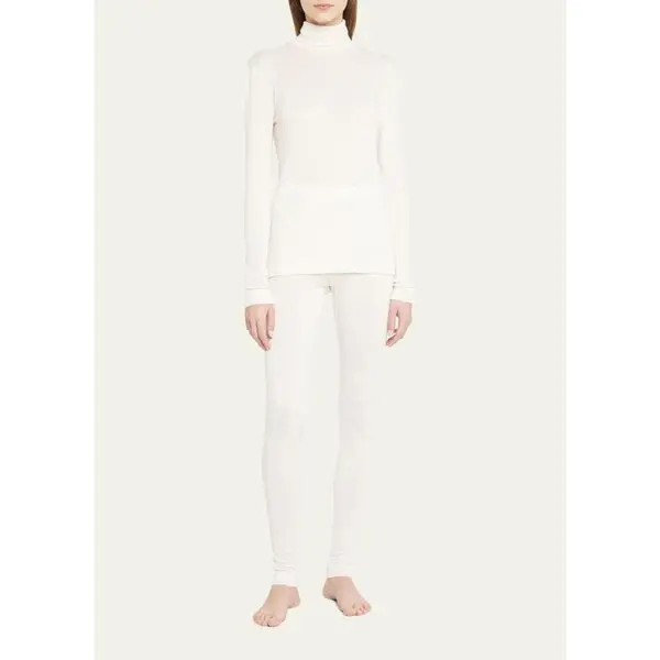 Hanro Silk-cashmere Turtleneck Top - Vanilla