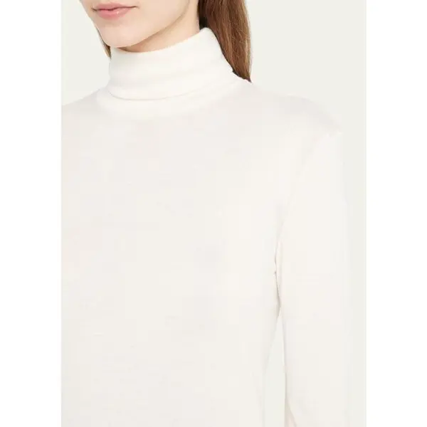 Hanro Silk-cashmere Turtleneck Top - Vanilla