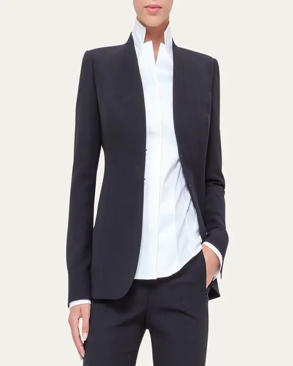 Akris Shawl-collar Wool-blend Jacket - Black